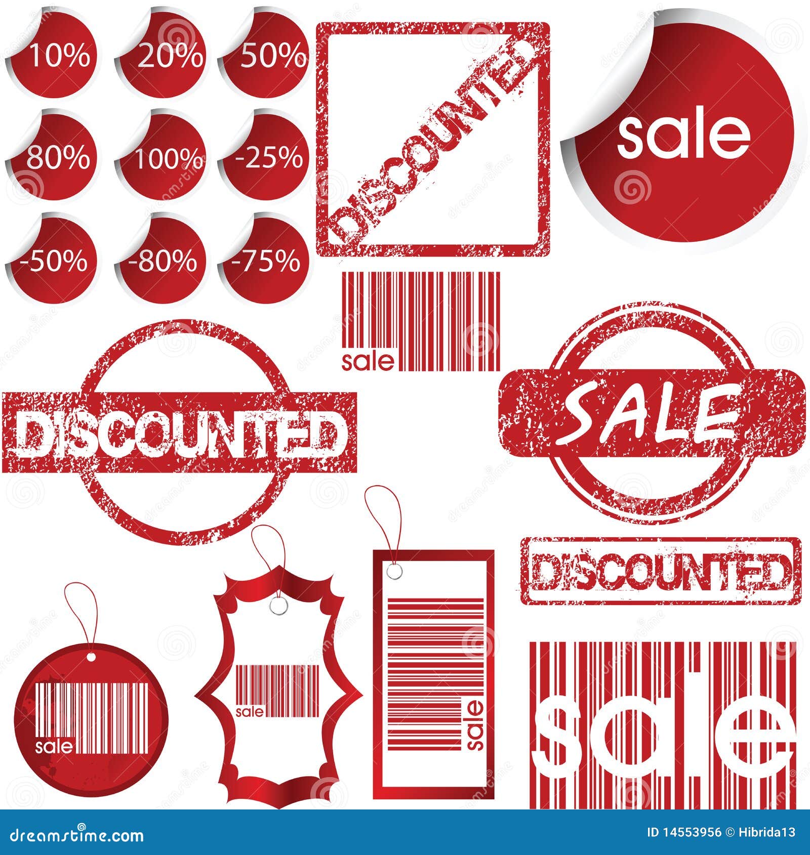 Set of Red Labels, Tags, Stamps, Stickers Stock Illustration ...