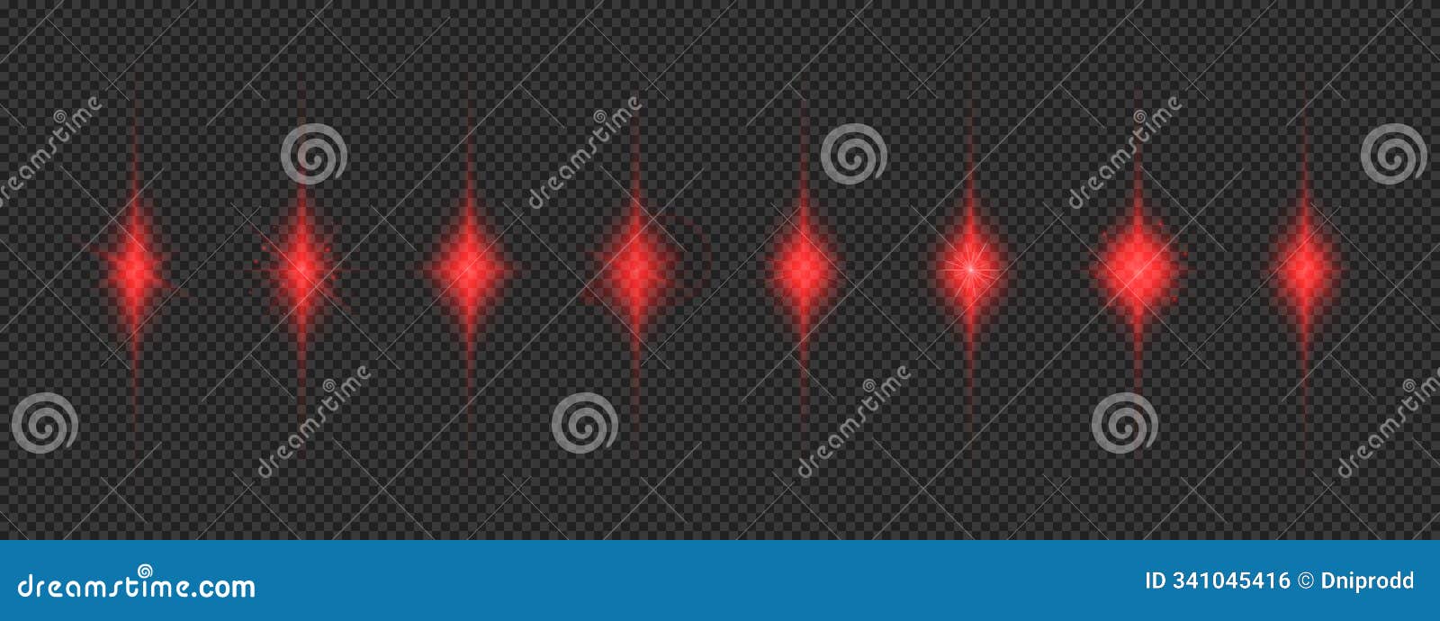 Set of Red Light Effects of Lens Flares Stock Vector - Illustration of ...