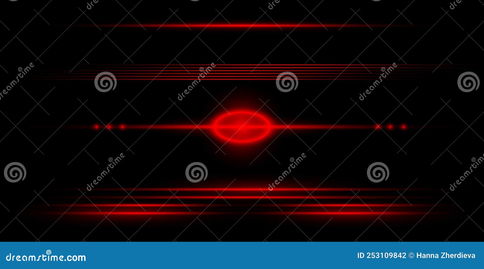 Set of Red Neon Lines, Rays, Flashes of Light and Dust on a Transparent ...