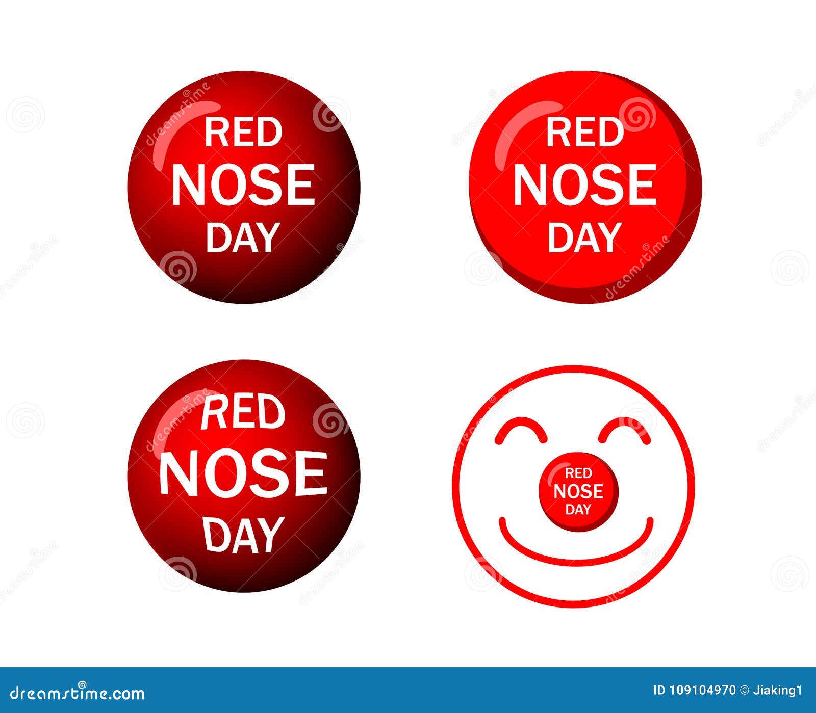 Set of Red Nose Icons in Vector Design Stock Illustration ...