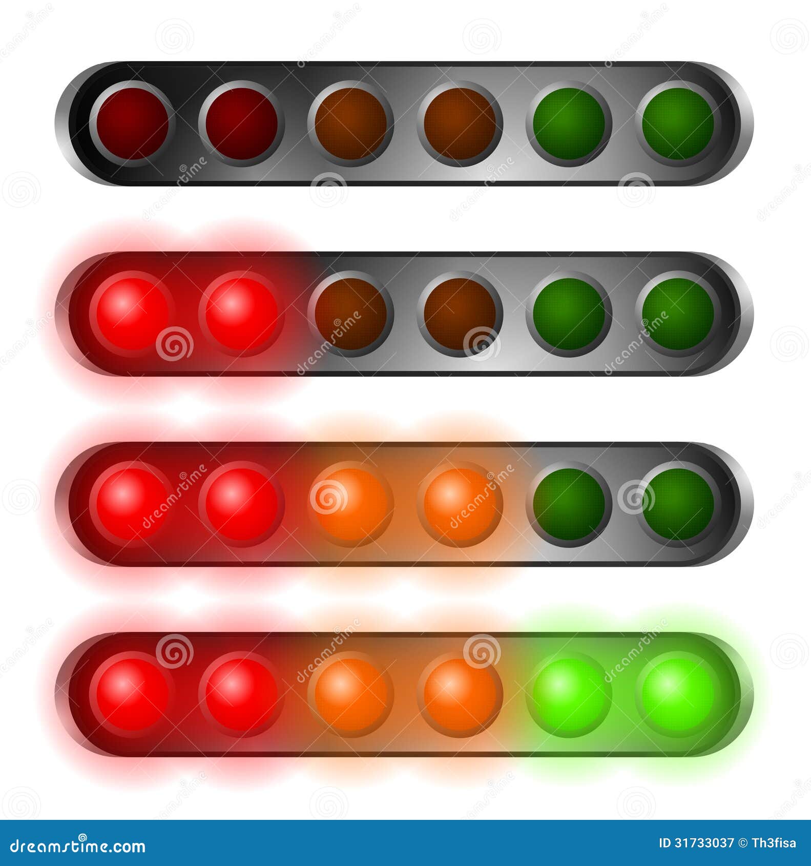 Set of Red, Orange and Green Start Lights Stock Illustration ...