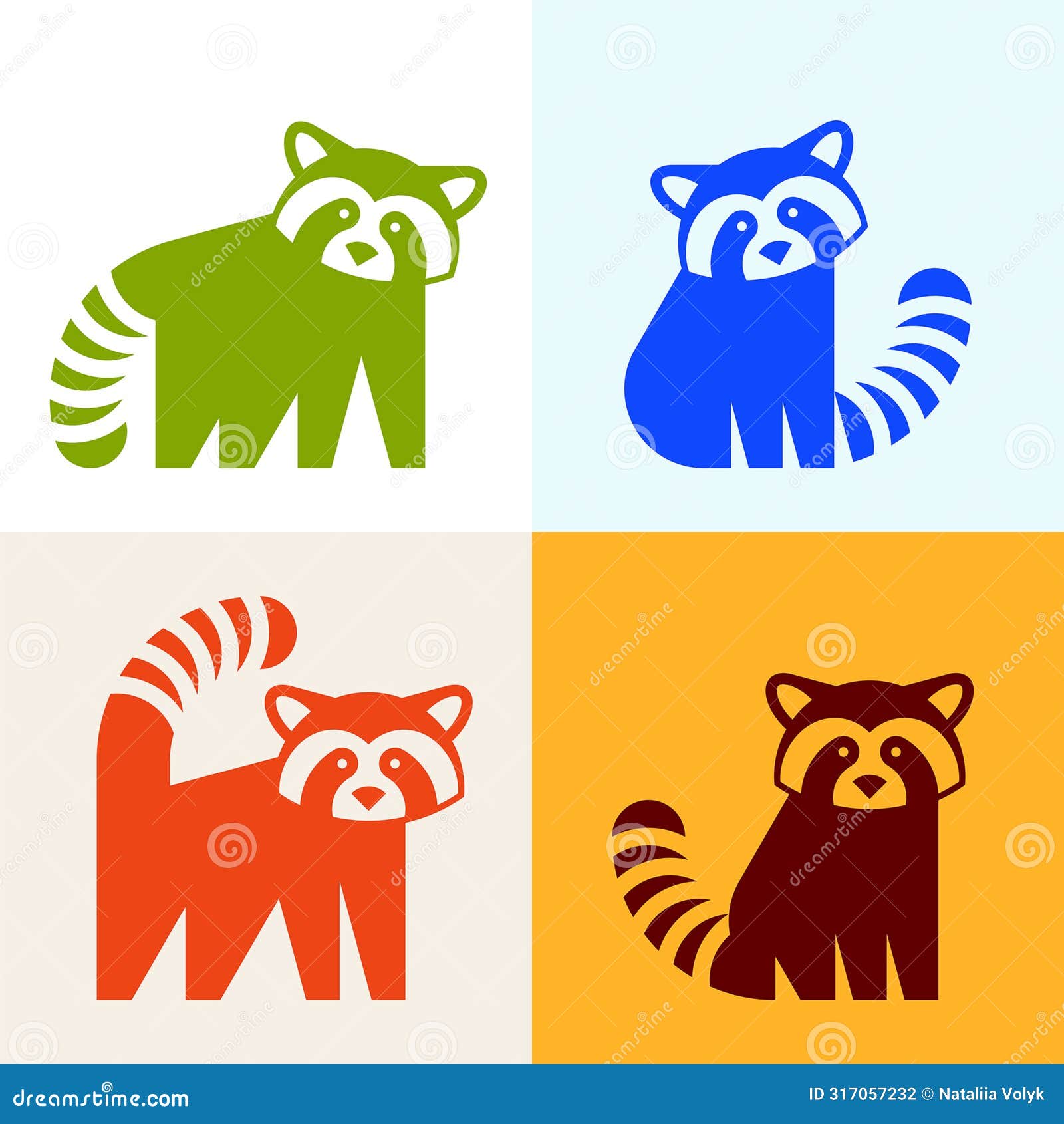 Set of Red panda logo stock vector. Illustration of mammal - 317057232