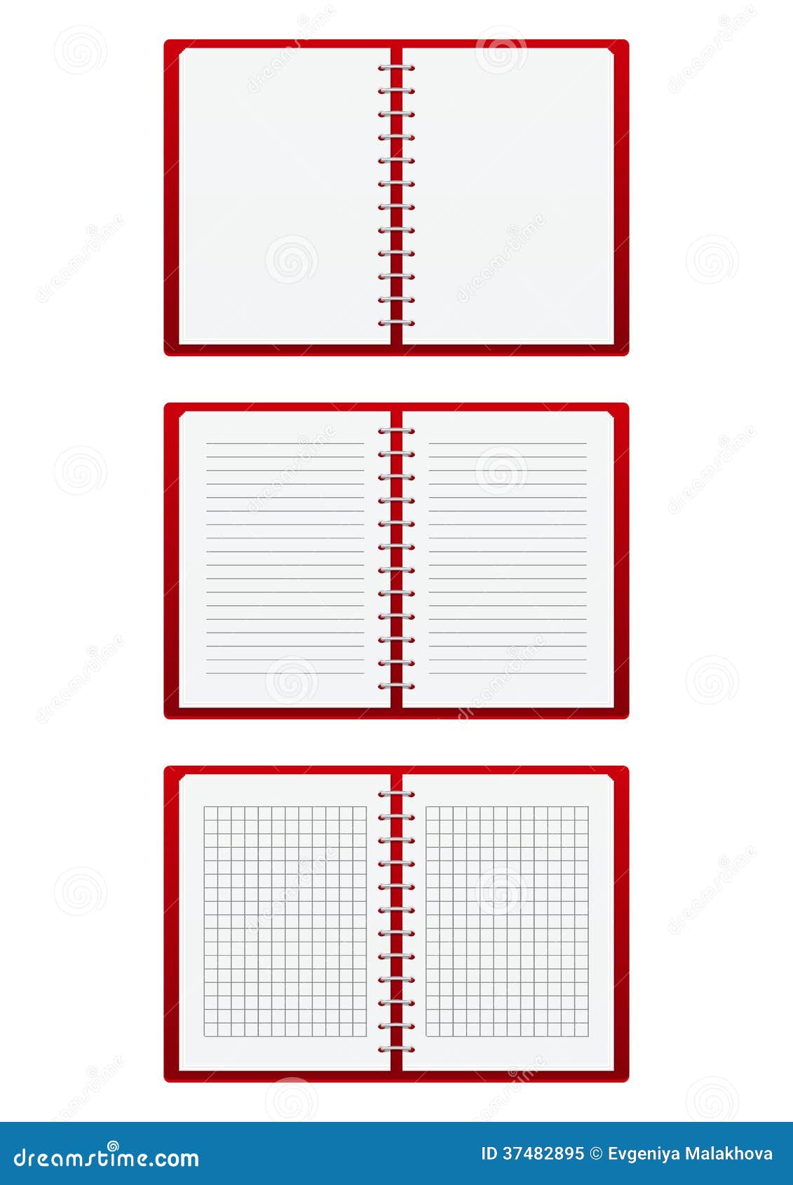 Set of red paper notebooks stock vector. Illustration of business ...