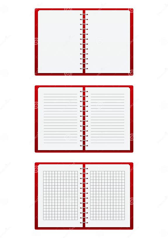 Set of red paper notebooks stock vector. Illustration of business ...