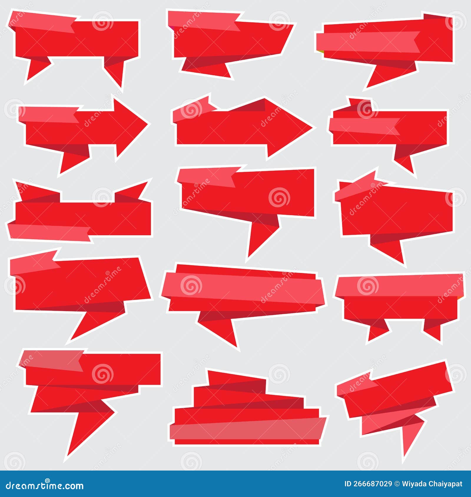 Set of Red Paper Stickers that are Sticker Labels Stock Illustration ...