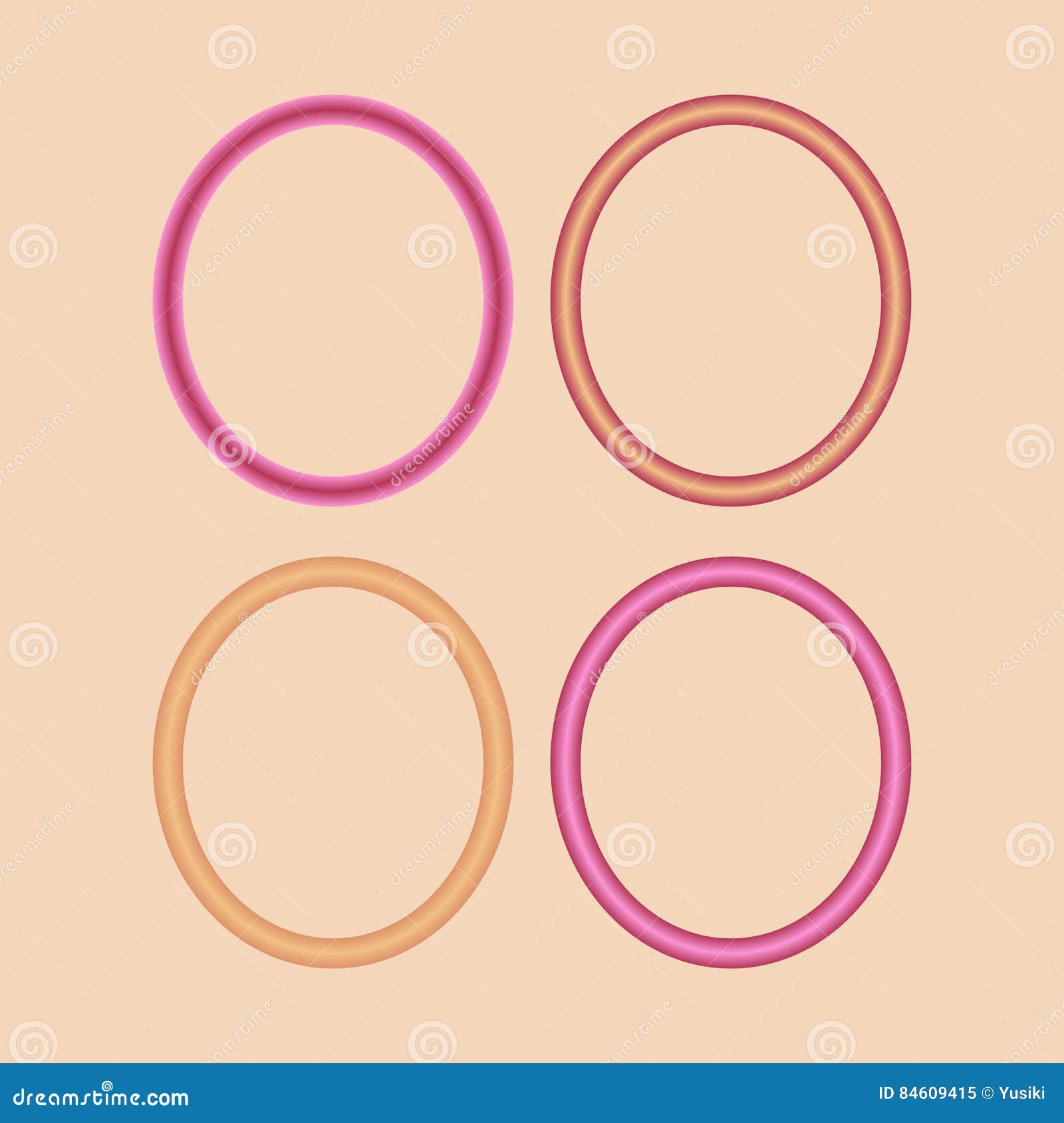 Set of Red and Pink Frames. Stock Illustration - Illustration of frame ...