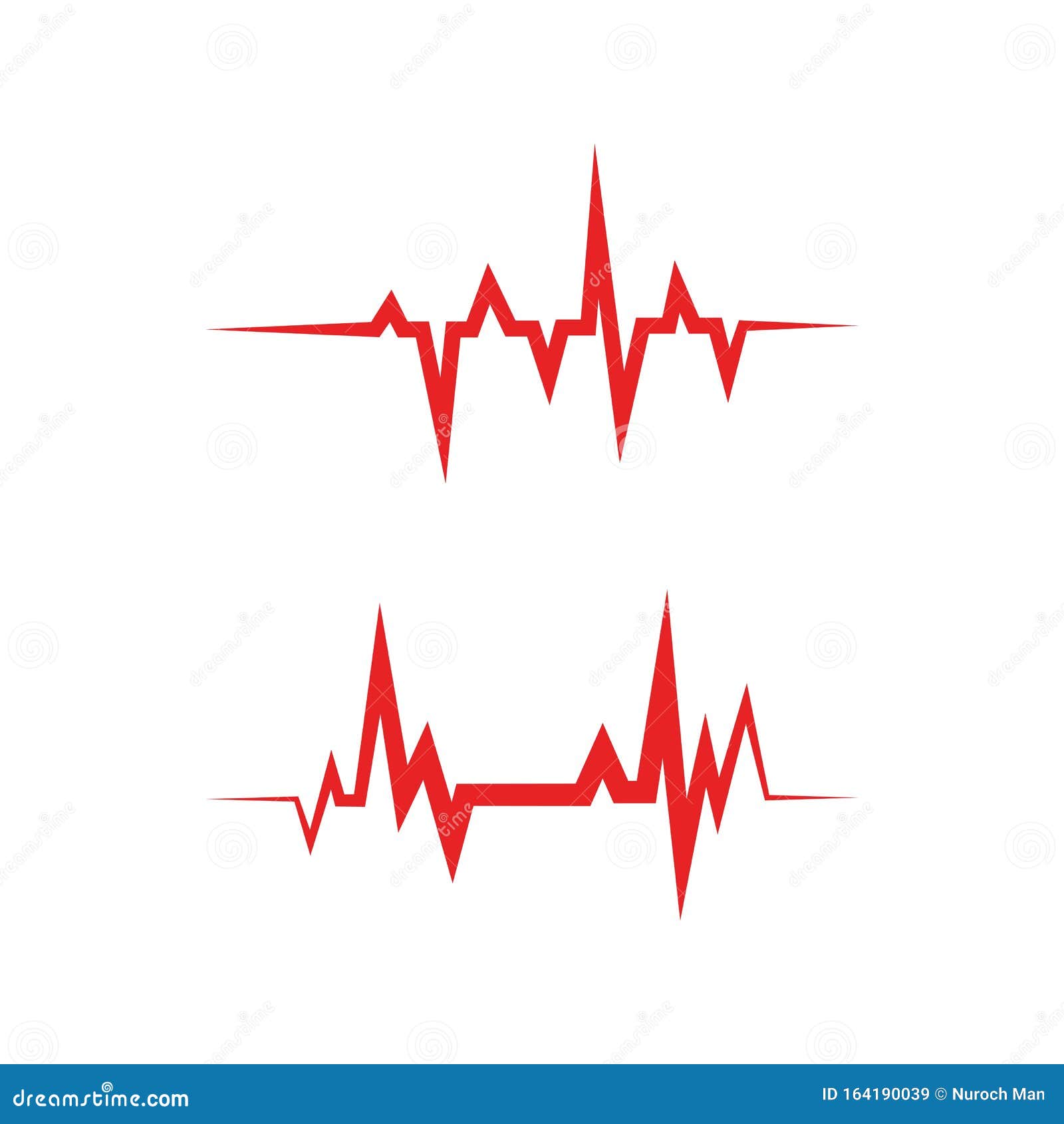 Set of Red Pulse Line Logo Vector Icon. Stock Vector - Illustration of ...