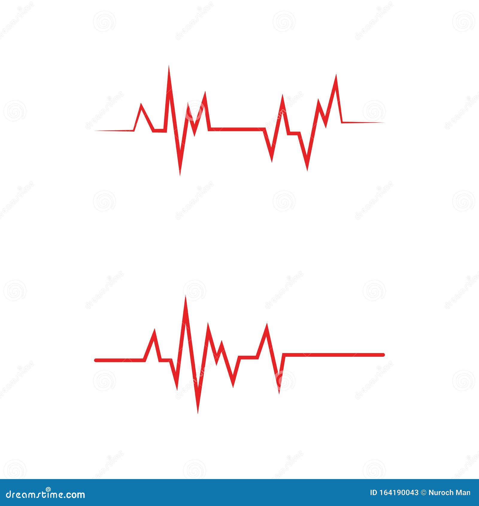 Set of Red Pulse Line Logo Vector Icon. Stock Vector - Illustration of ...