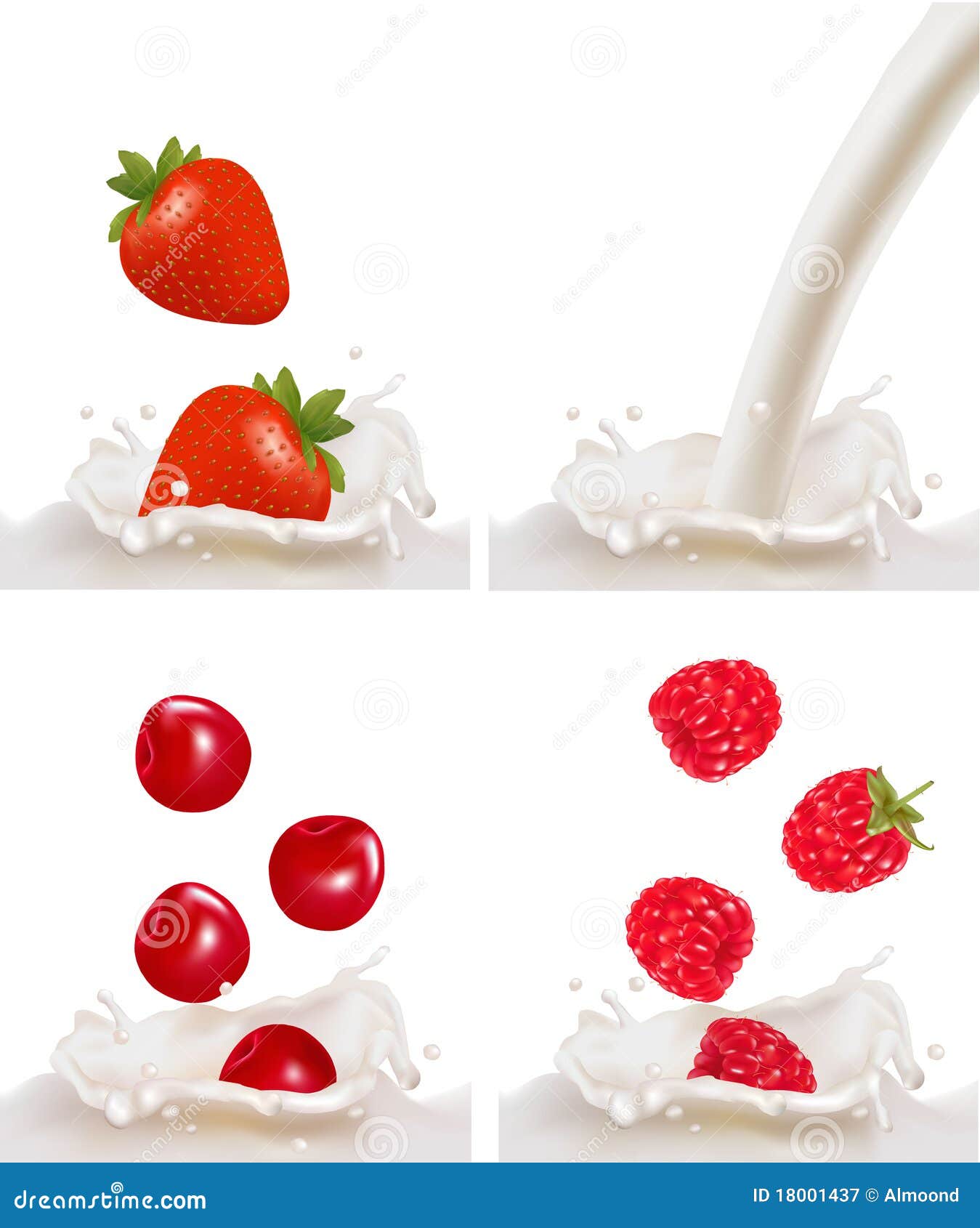 Raspberry, Strawberry Cartoons Vector Illustration | CartoonDealer.com ...