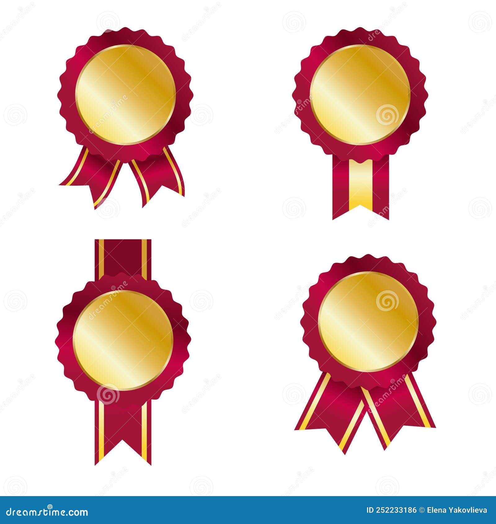 Set of Red Ribbon Badges. Vector Illustration Stock Vector ...