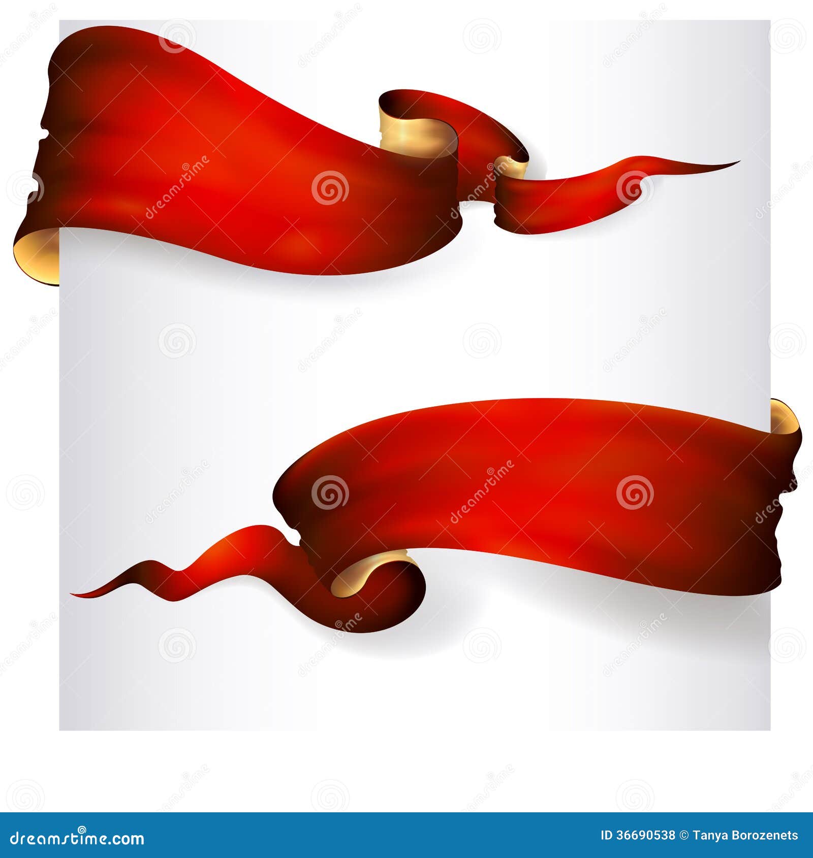 Set of red ribbon banners stock vector. Illustration of accent - 36690538