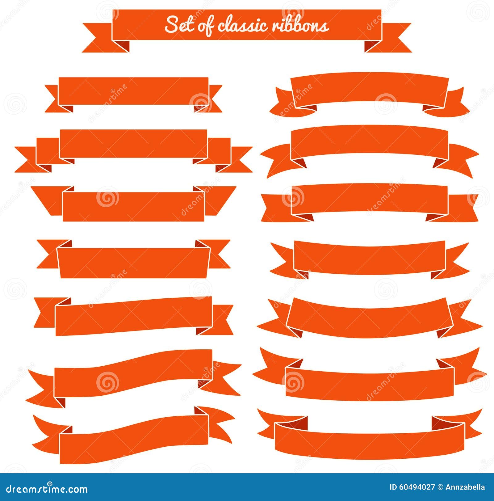 Set of red ribbon banners stock vector. Illustration of object - 60494027