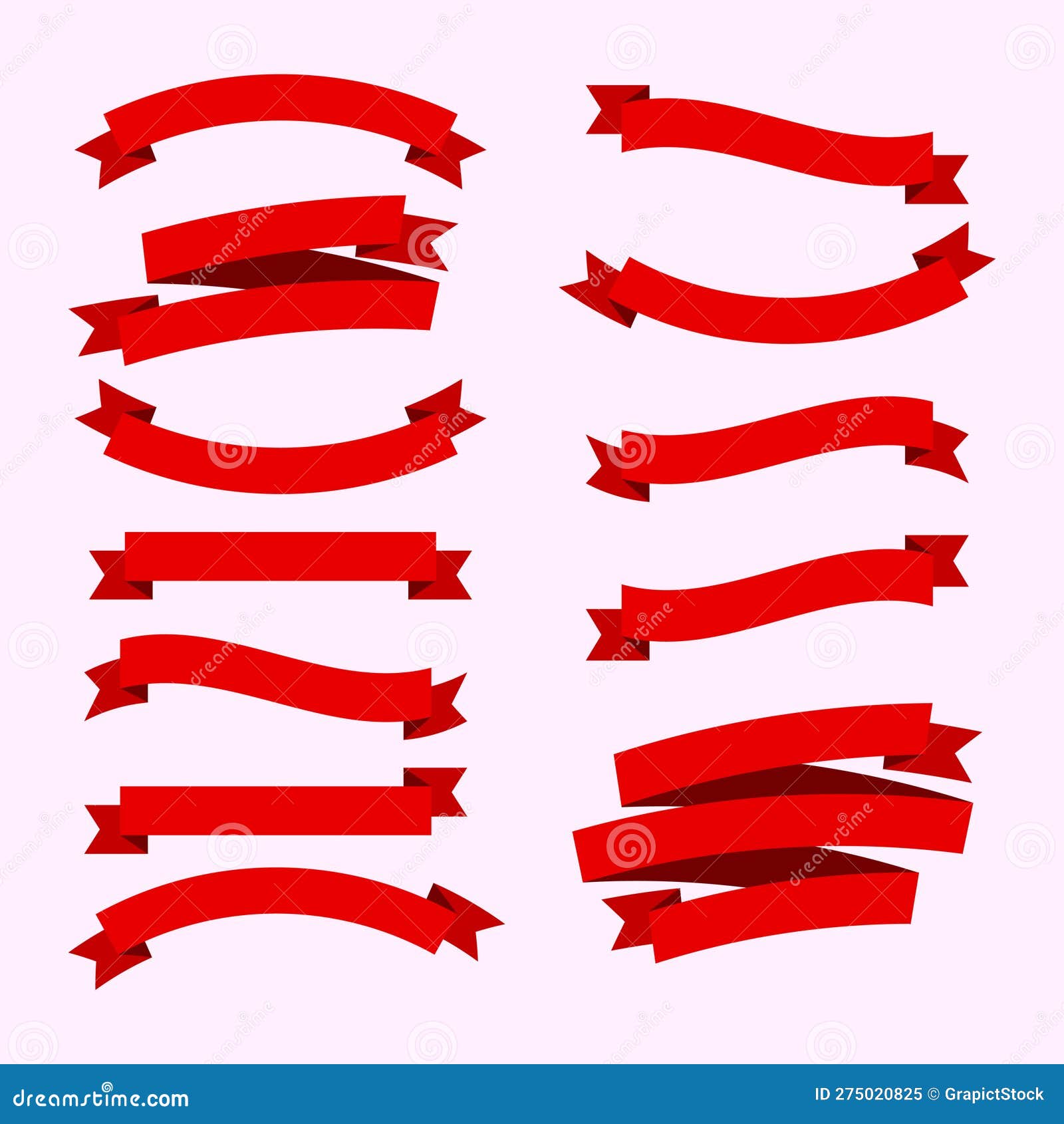 Set of Red Ribbon Design Element Stock Vector - Illustration of sale ...