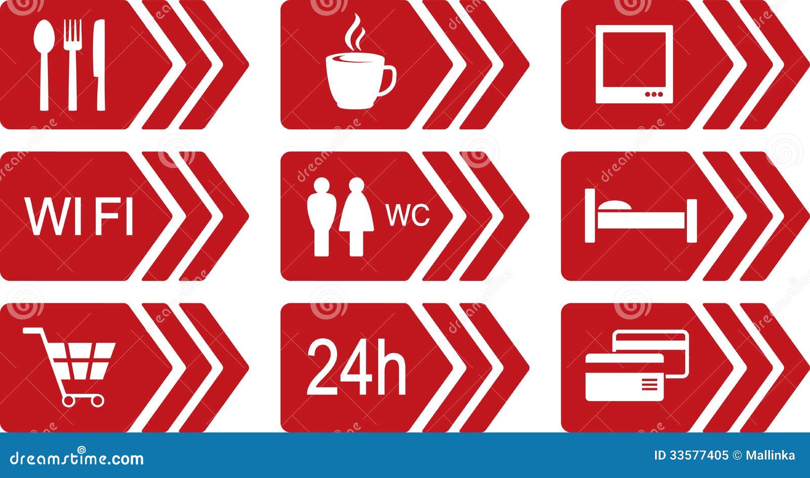 Set of Red Road Icons with Arrow Stock Vector - Illustration of road ...