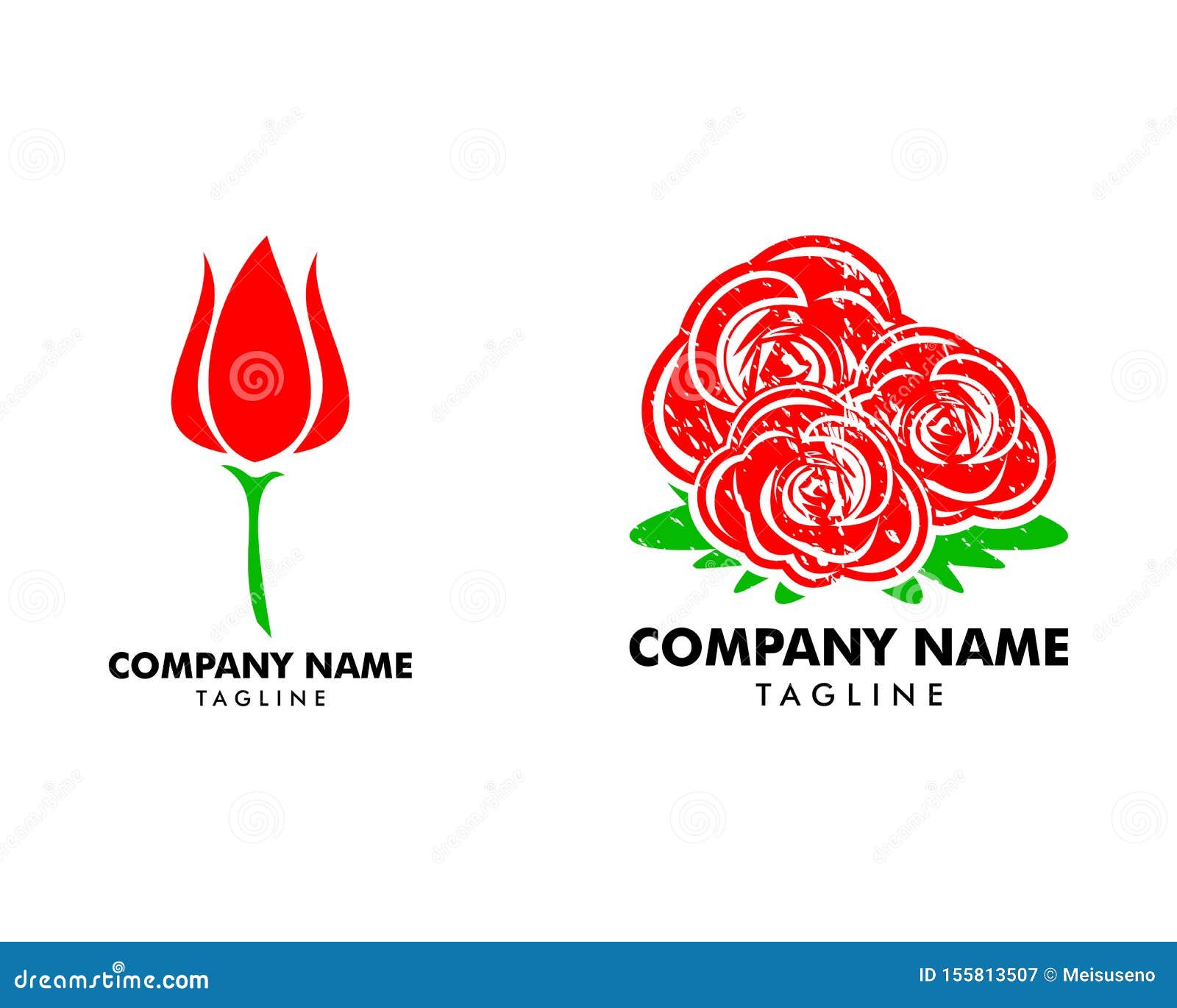 Set of Red Rose Logo Template Vector Illustration Stock Vector ...