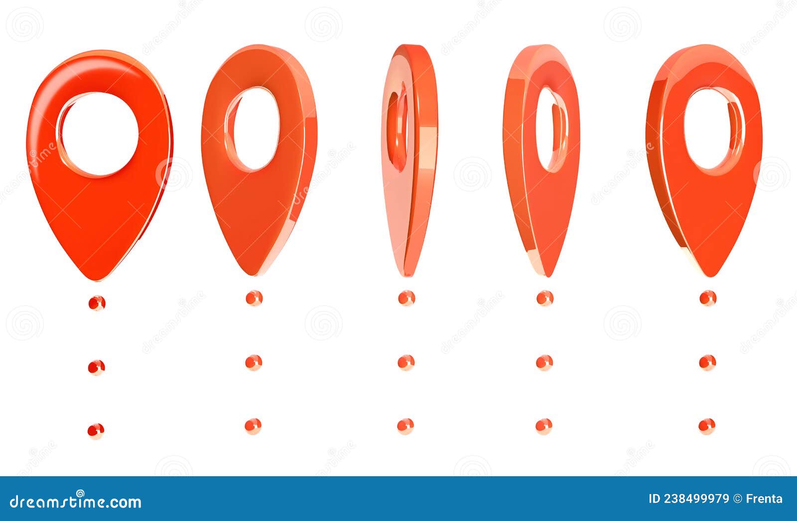 Set of Red Rotation Location Mark. Map Pointer Pin Stock Illustration ...