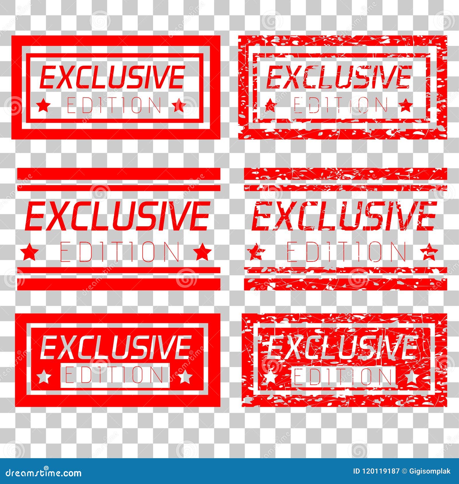 Set Red Rubber Stamp Effect Exclusive Edition, at Transparent Effect ...