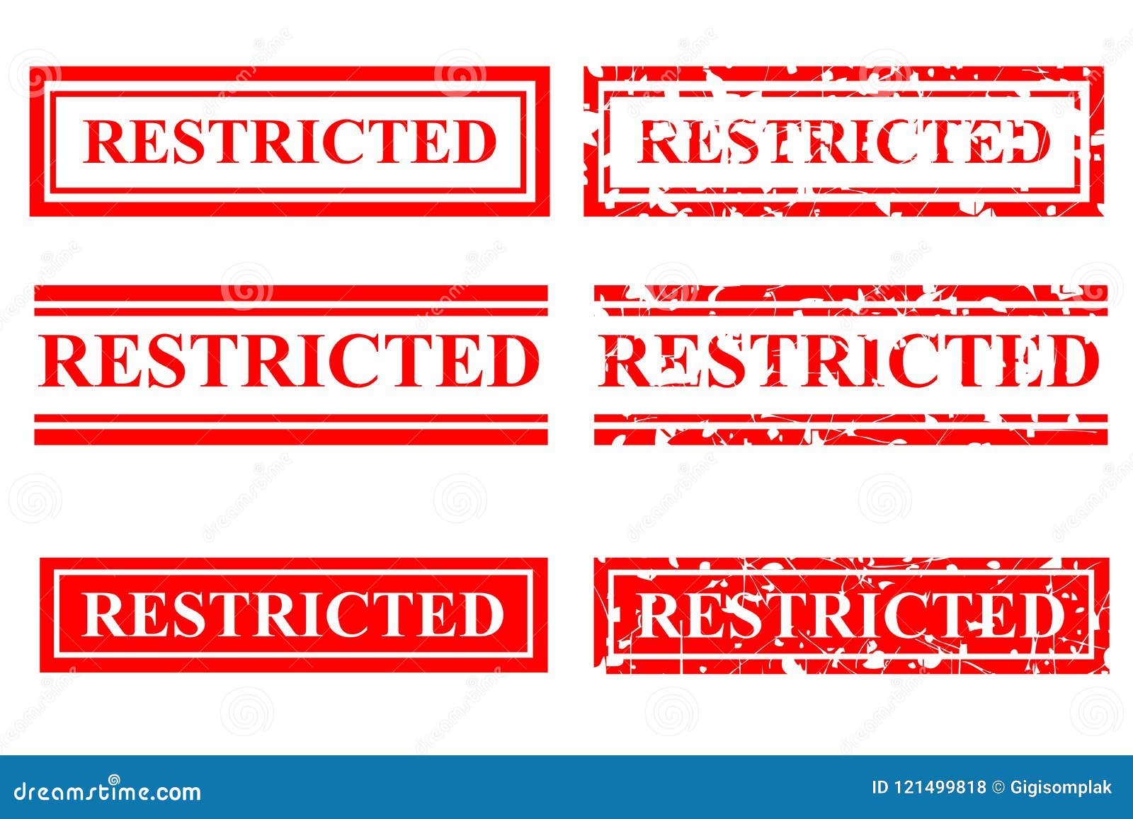 Set Red Rubber Stamp Effect Restricted Stock Vector - Illustration of ...