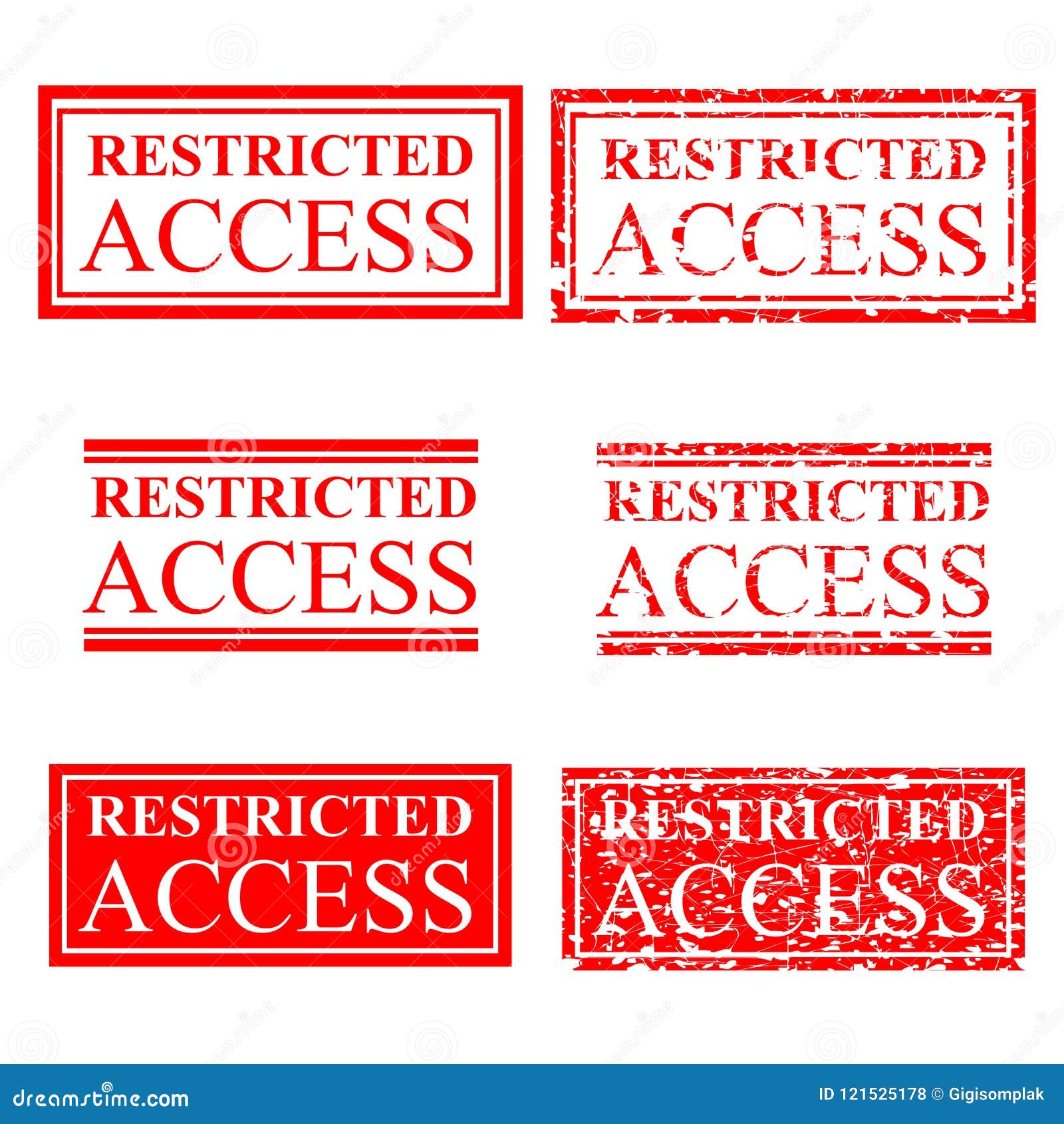 Set Red Rubber Stamp Effect Restricted Stock Vector - Illustration of ...