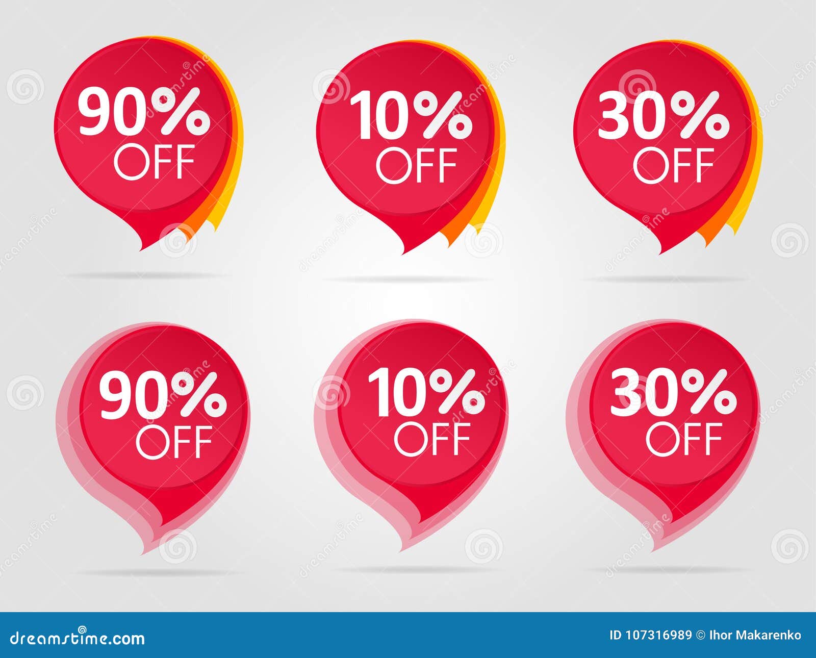 Set of red sale stickers stock illustration. Illustration of ...