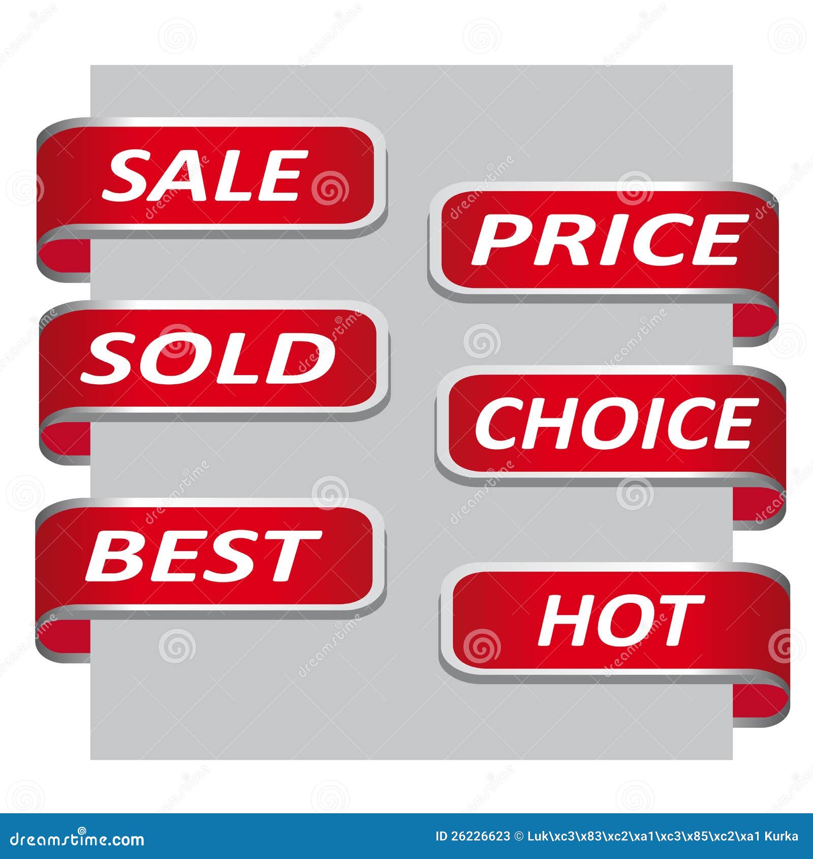Set of Red Sales Ribbon Banner Stock Vector - Illustration of choice ...