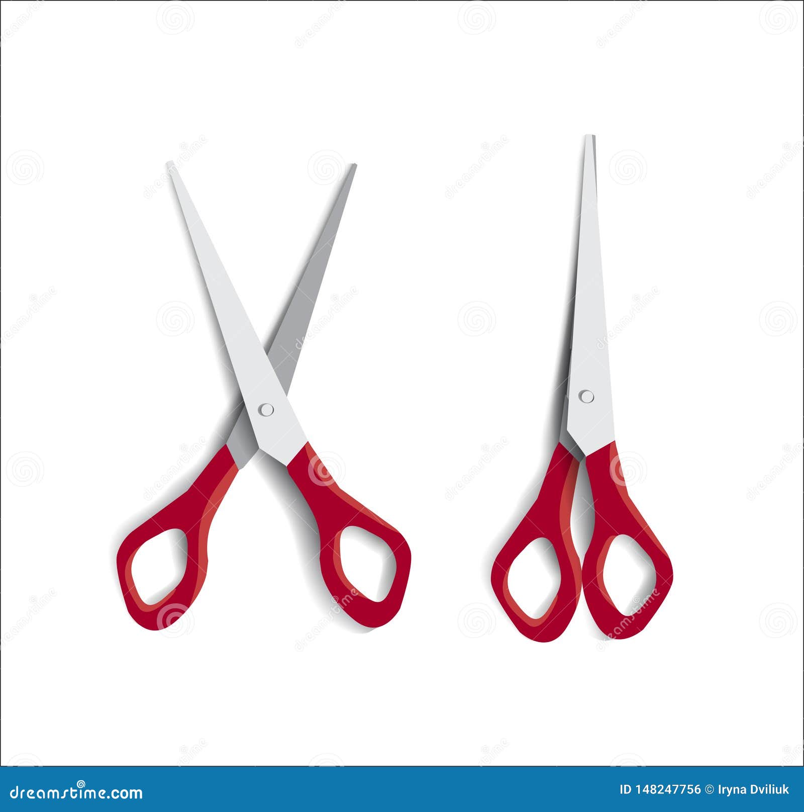 Set of Red Scissors Isolated Stock Vector - Illustration of hair ...