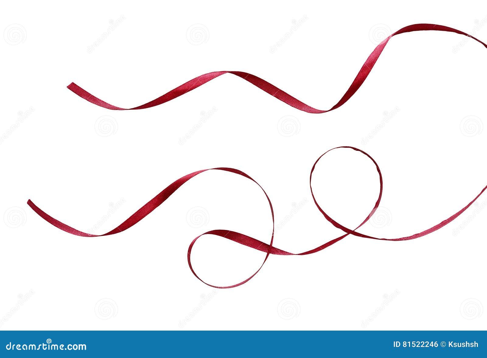 Set of red silk ribbons stock photo. Image of loop, decor - 81522246