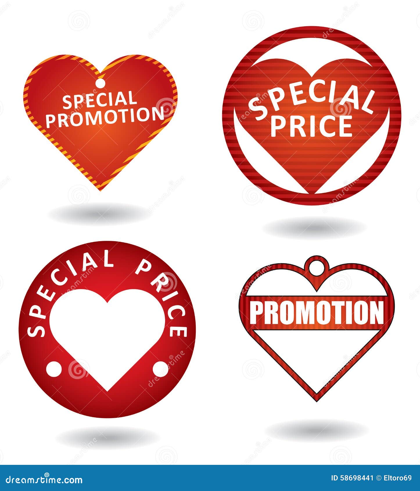 Set of Red Special Promotion Label. Stock Vector - Illustration of gift ...