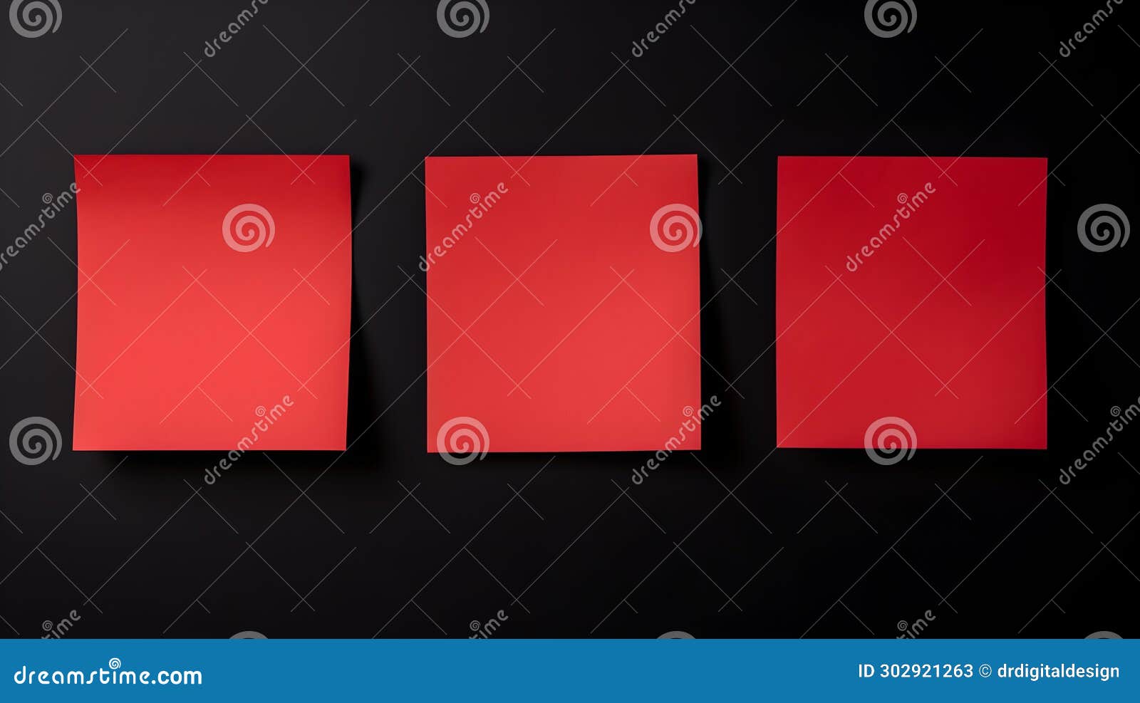 Set of Red Square Paper Notes on a Black Background. Brainstorming ...