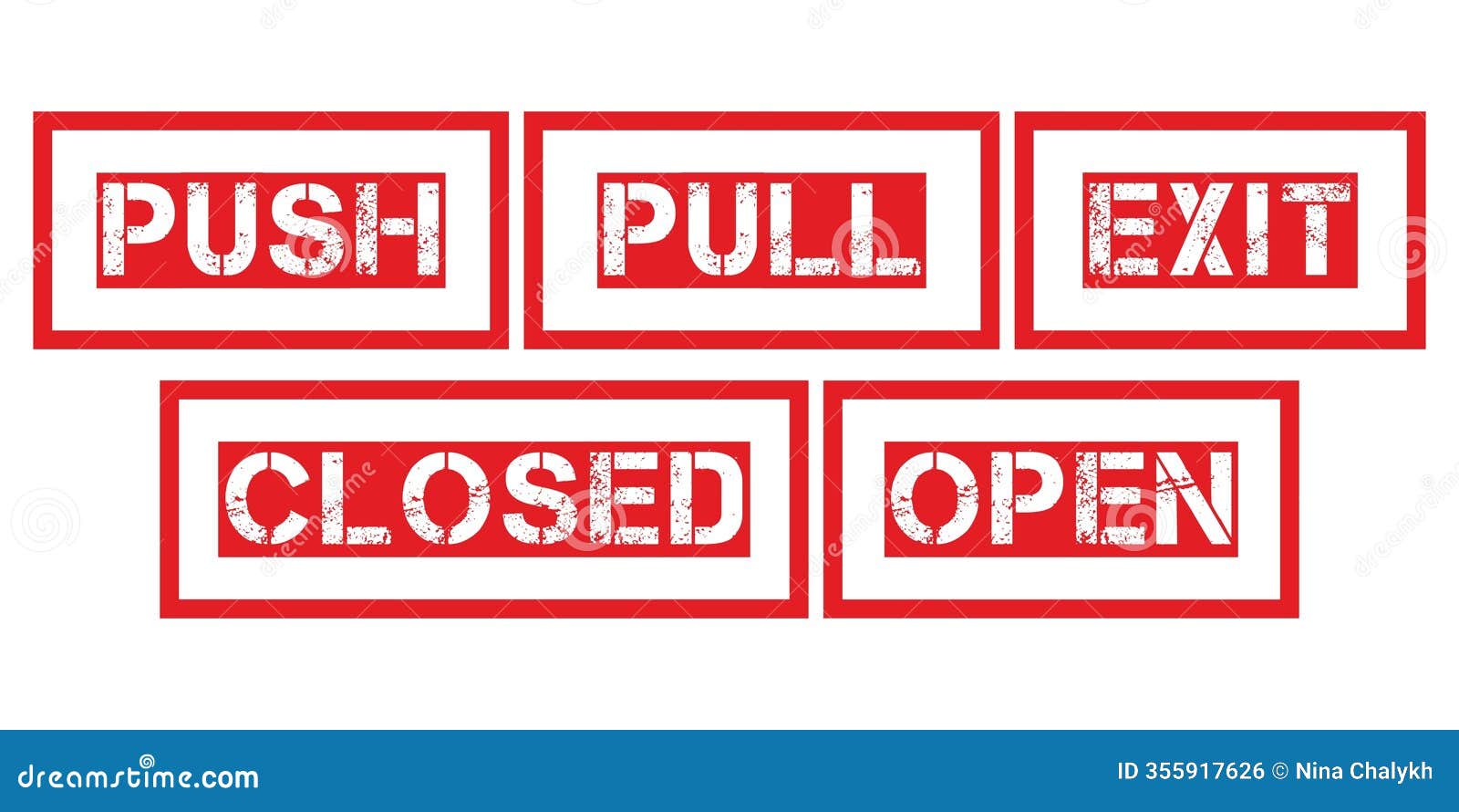 Push And Pull To Open Signs Vector Illustration | CartoonDealer.com ...