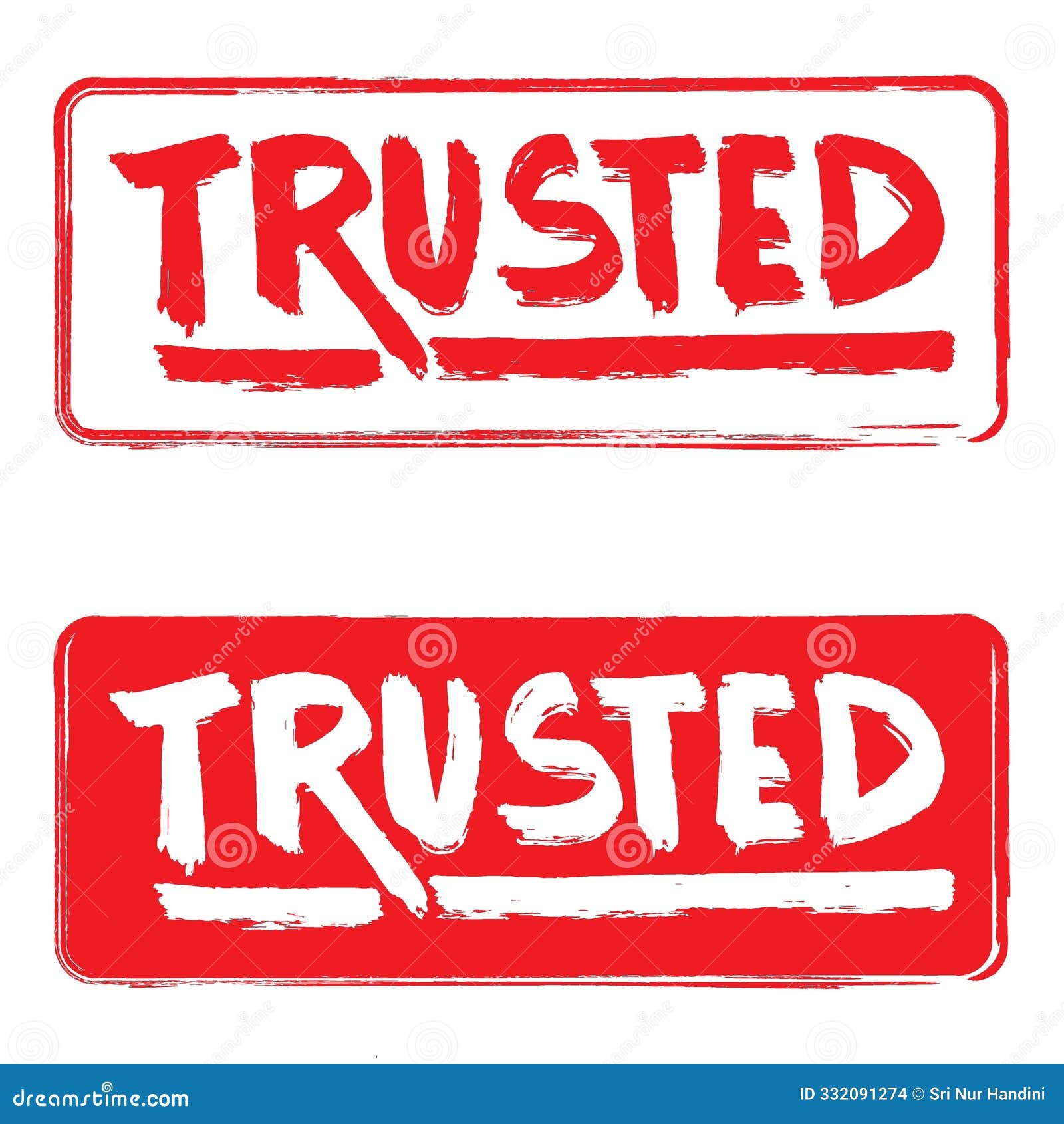 Set of Red Stamps with the Words TRUSTED Stock Vector - Illustration of ...