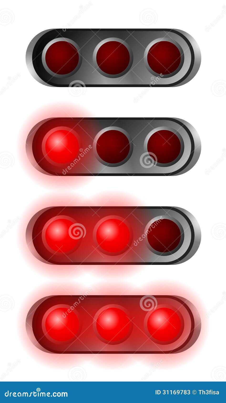 Set of red start lights stock illustration. Illustration of group ...