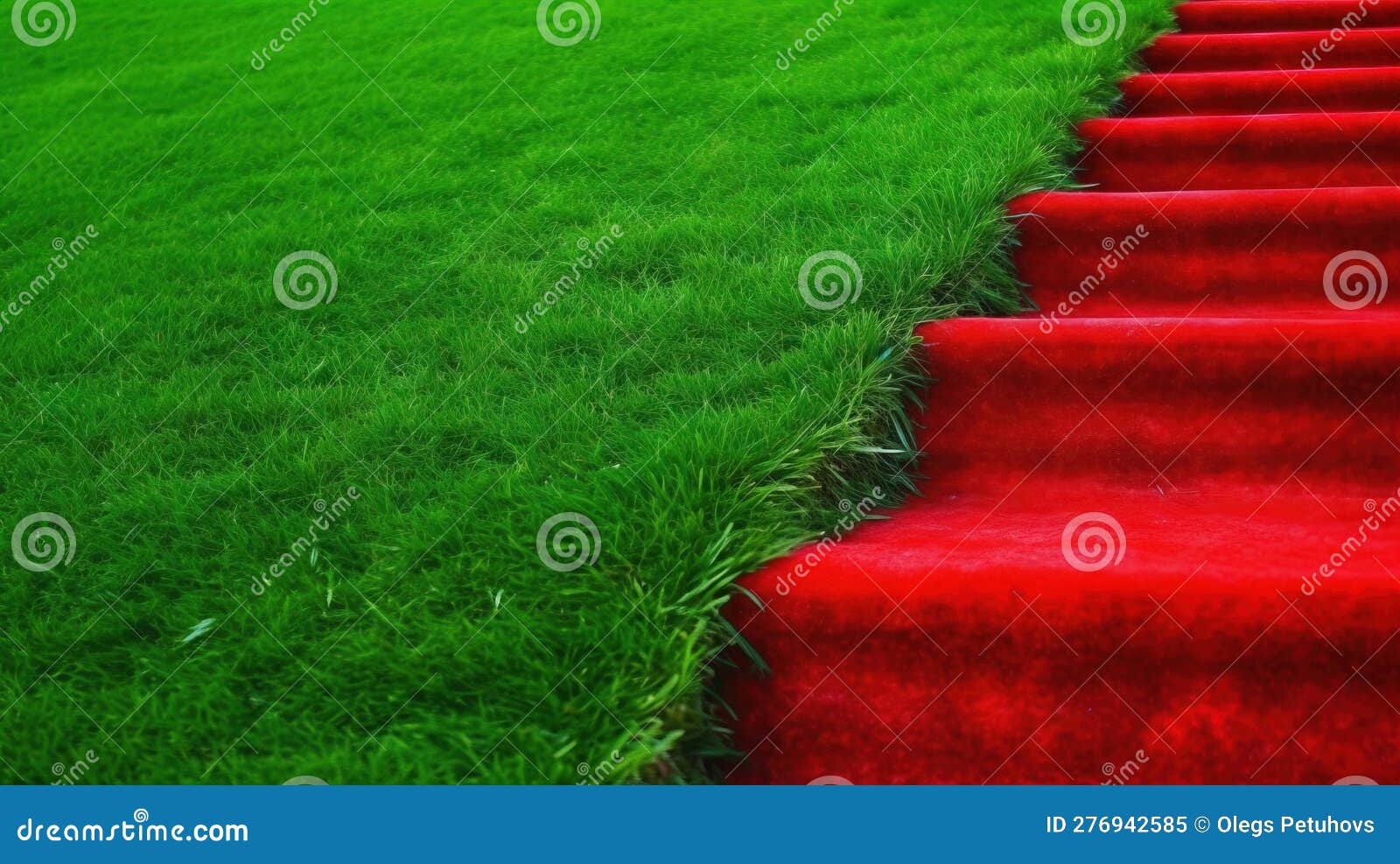 A Set of Red Steps Leading Up To a Green Field Stock Illustration ...