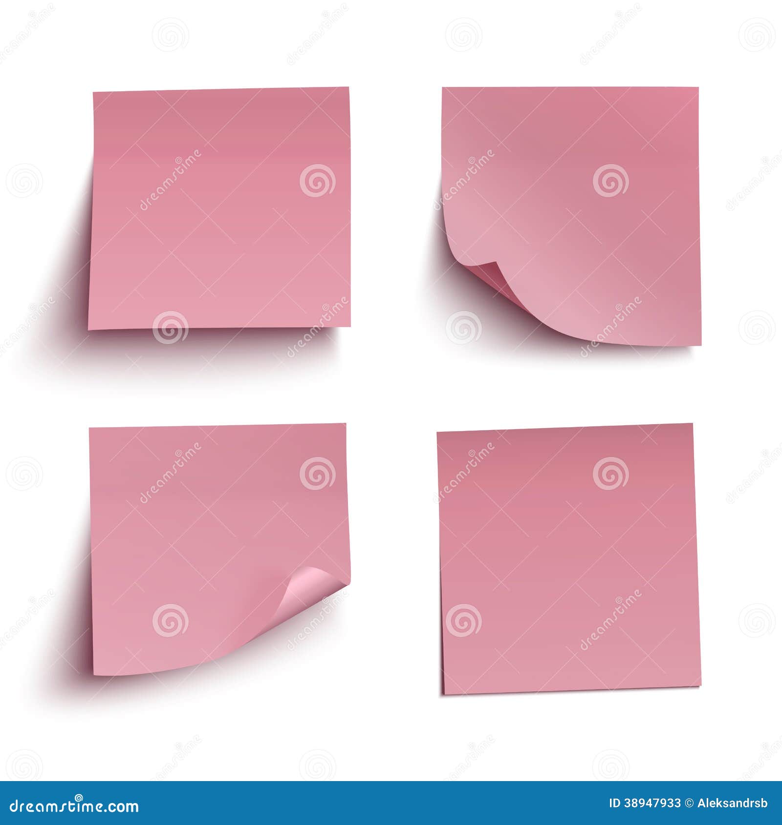 Set of red sticky notes stock illustration. Illustration of board ...
