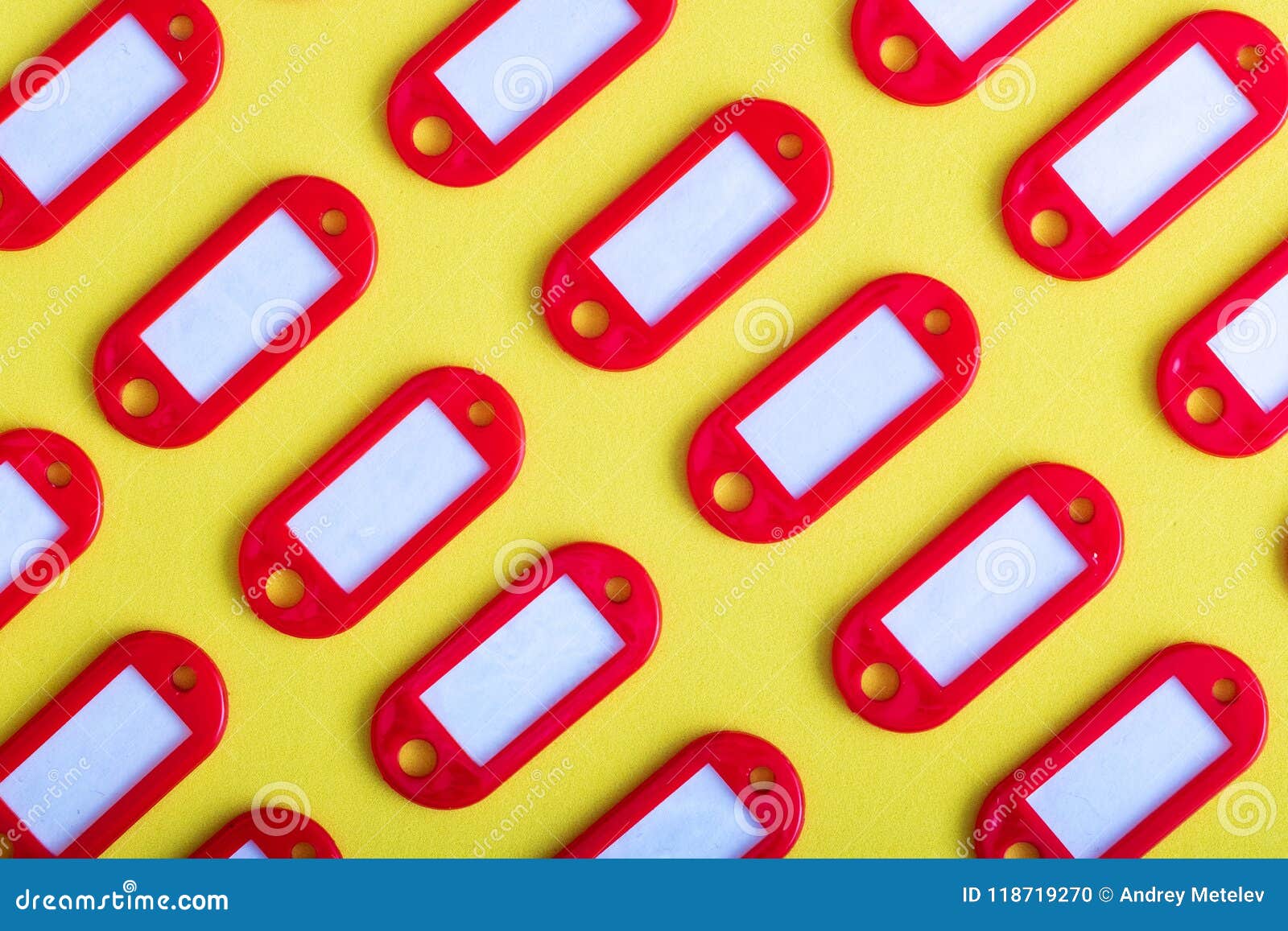 Set of red tags for keys stock photo. Image of label - 118719270