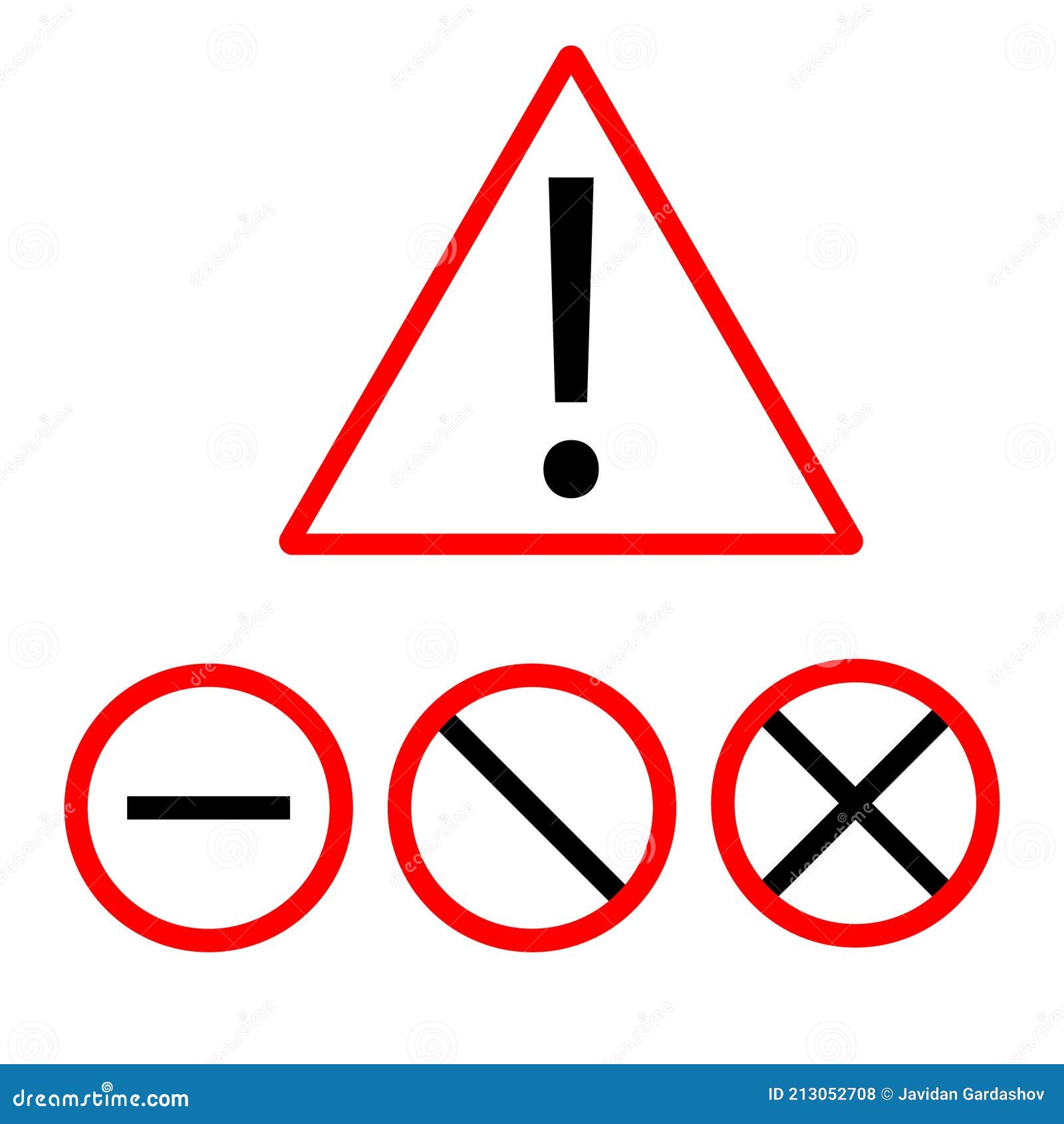 Set of Red Traffic Sign on White Backround Isolated Stock Vector ...