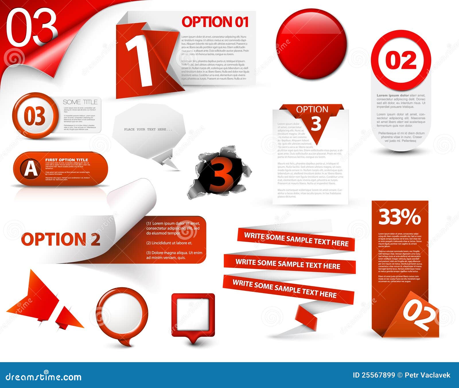 Set of Red Vector Progress Icons Stock Vector - Illustration of order ...