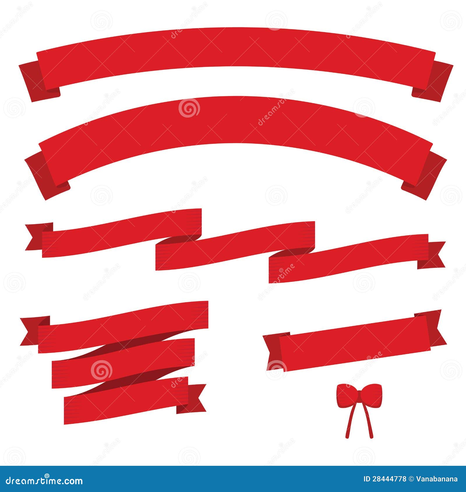 Set of red vintage ribbons stock illustration. Illustration of circus ...