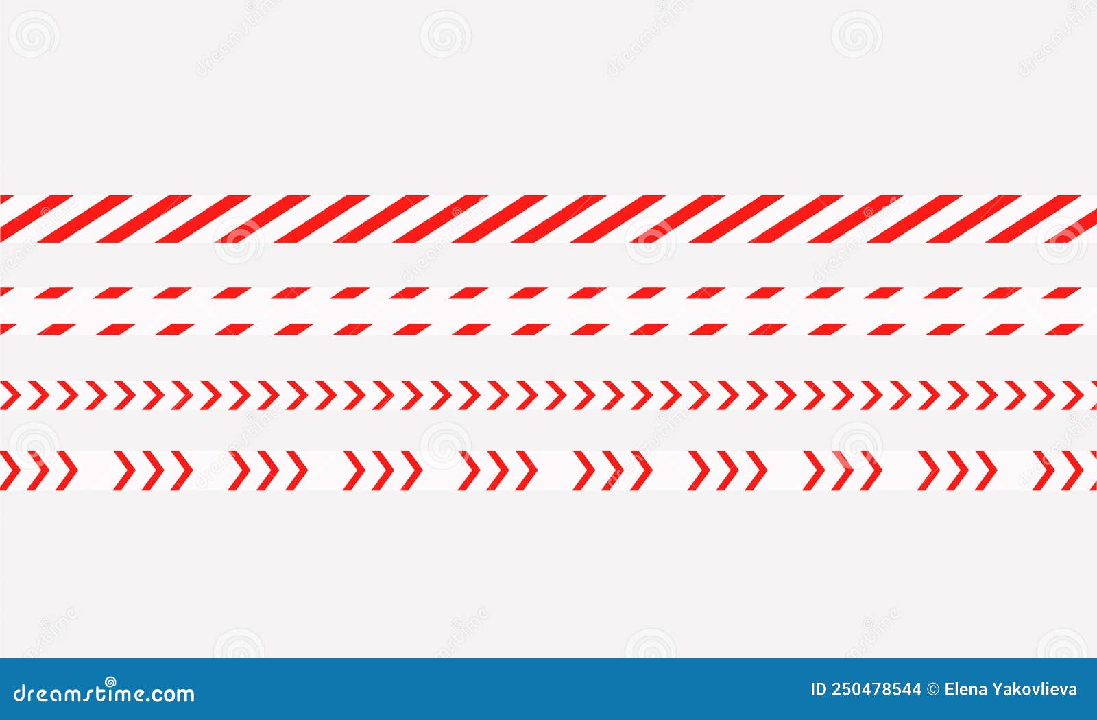 Warning Red Ribbons. Dangerous Crossing Stripes. Realistic Attention ...