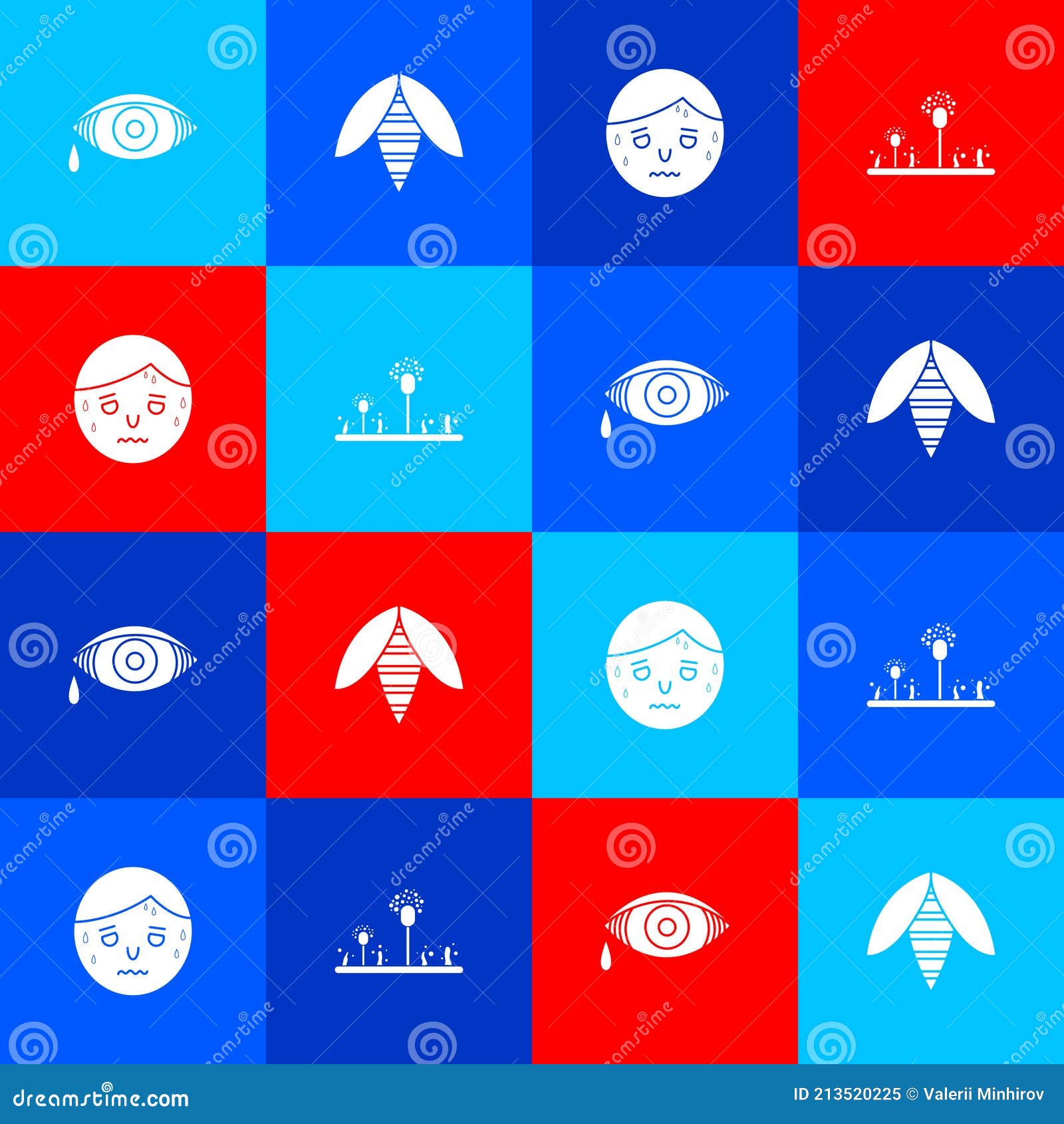 Set Reddish Eye Allergic Conjunctivitis, Bee, Man with Excessive ...