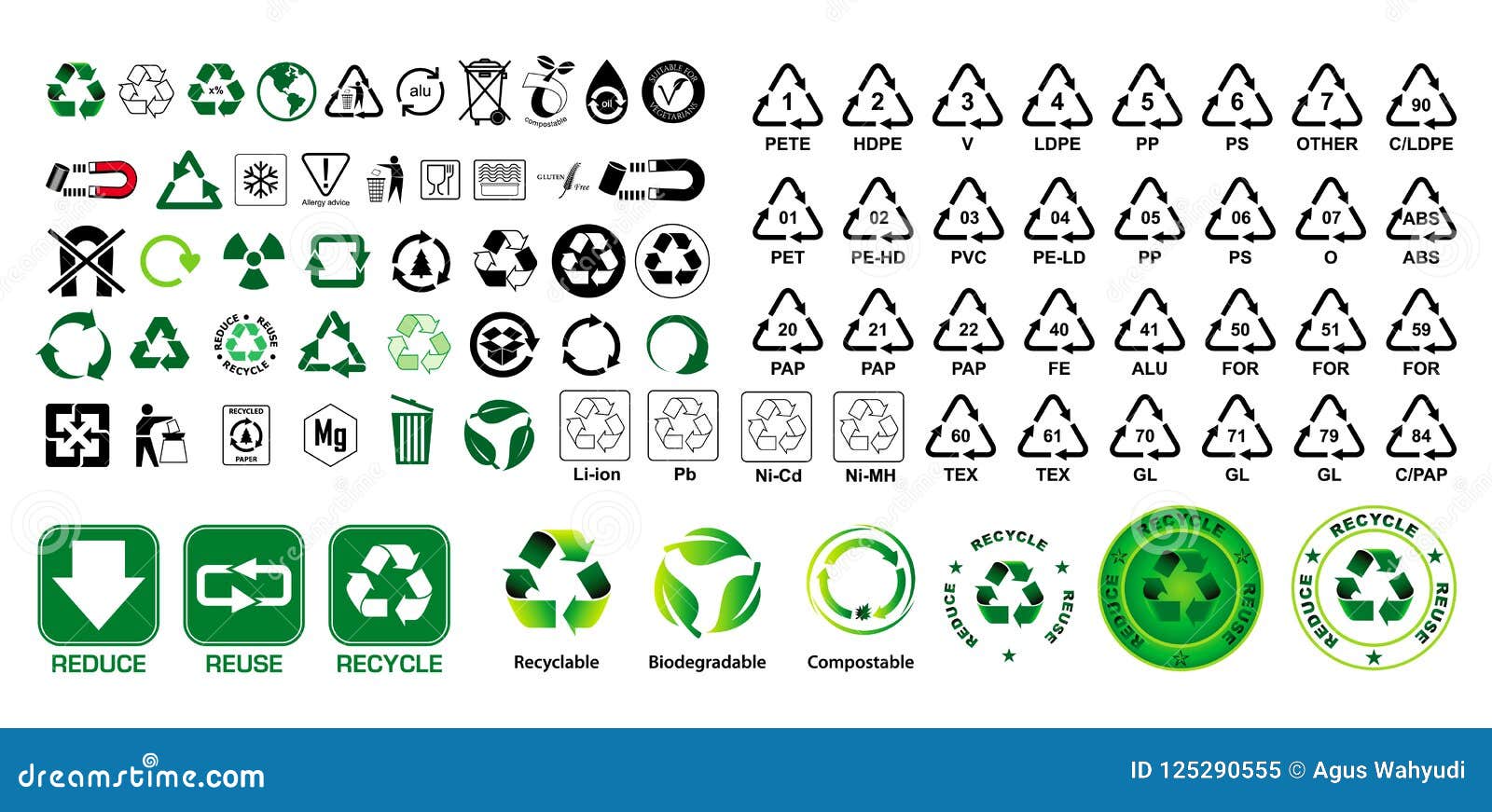 Set of Reduce Reuse Recycle Element Concept. Stock Illustration ... Set of Reduce Reuse Recycle Element Concept. Stock Illustration ...