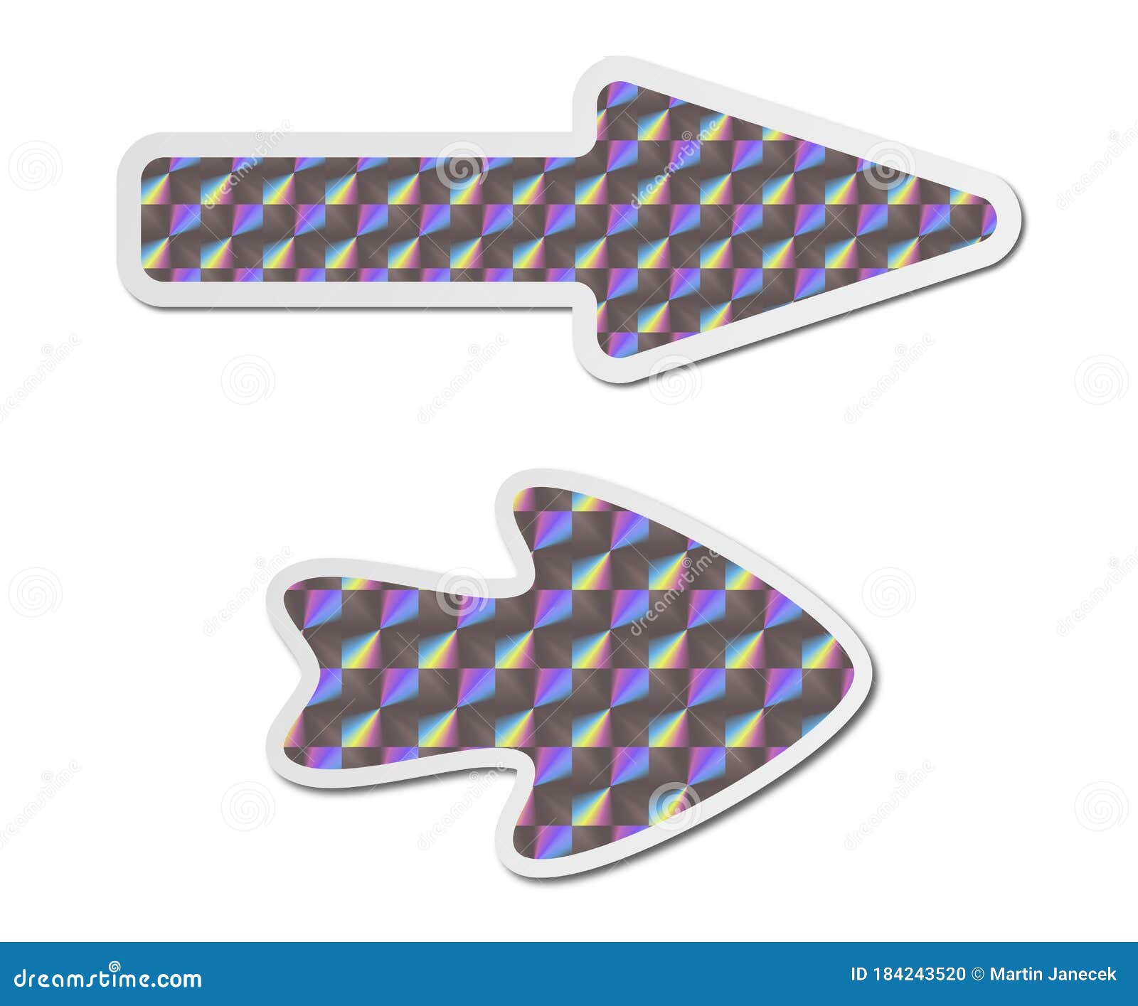 Set of reflective arrows stock illustration. Illustration of attention ...