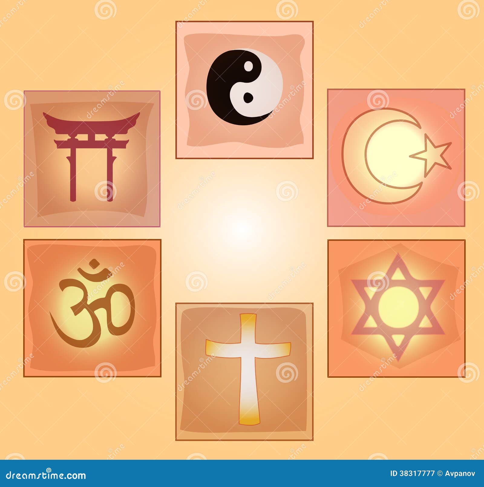 Set religious symbols stock vector. Illustration of worship - 38317777