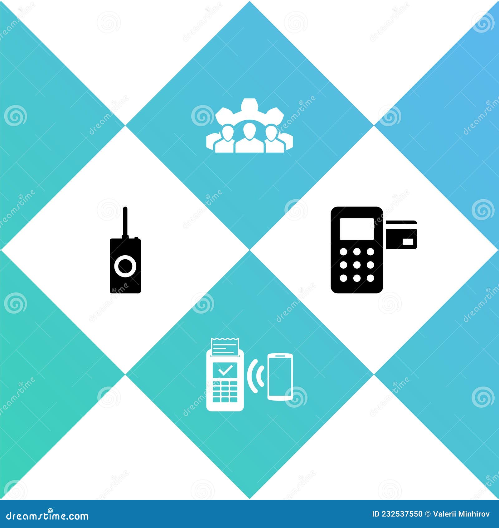 Set Remote Control, POS Terminal, Project Team Base and Pos Icon ...