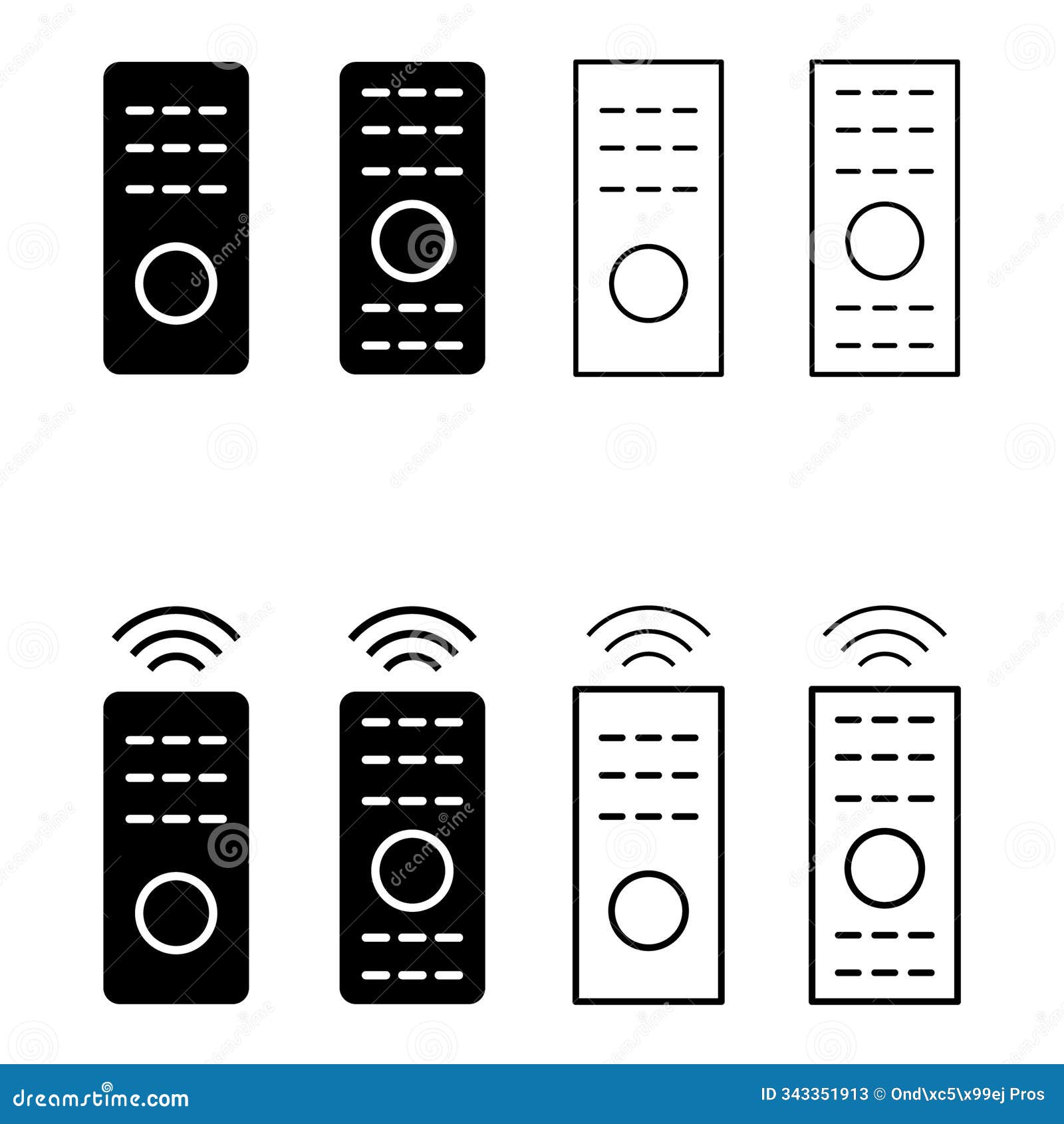 Set of Remote Tv Device Icon, Media Television Sign, Web Digital Vector ...