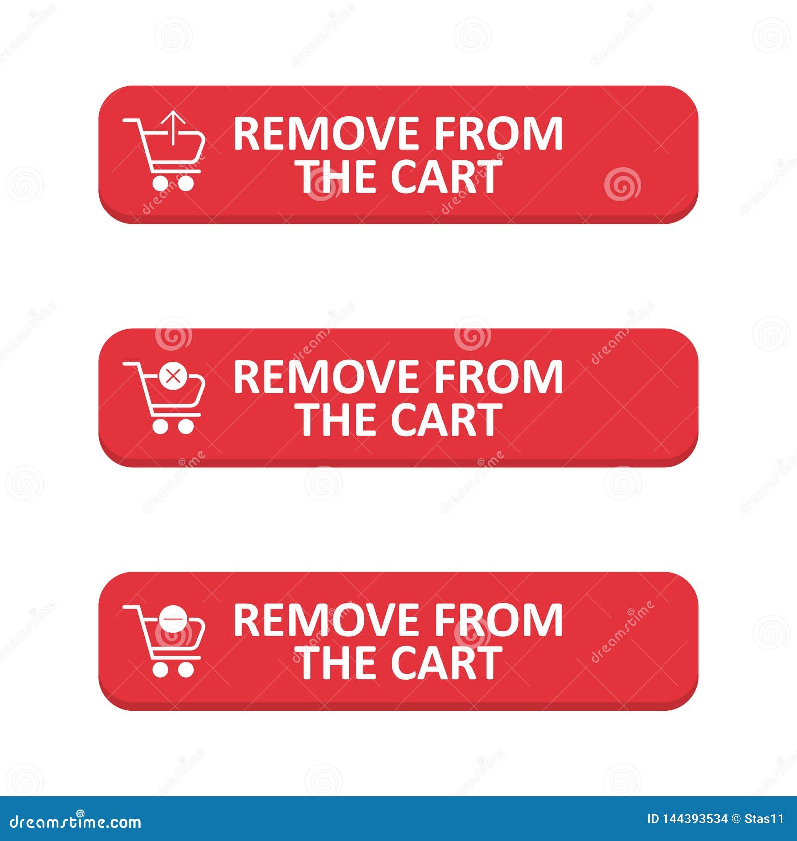 Set of Remove from the Cart Button in a Flat Design Stock Vector ...