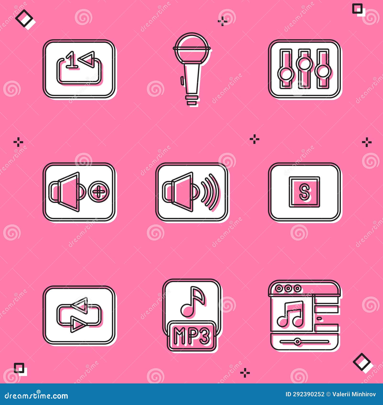 Set Repeat Track Music Player, Microphone, Sound Mixer Controller ...