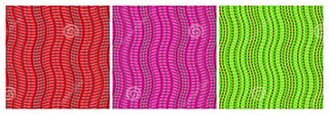 Set of Repeat Wavy Patterns with Optical Illusion Effect. Stock Vector ...
