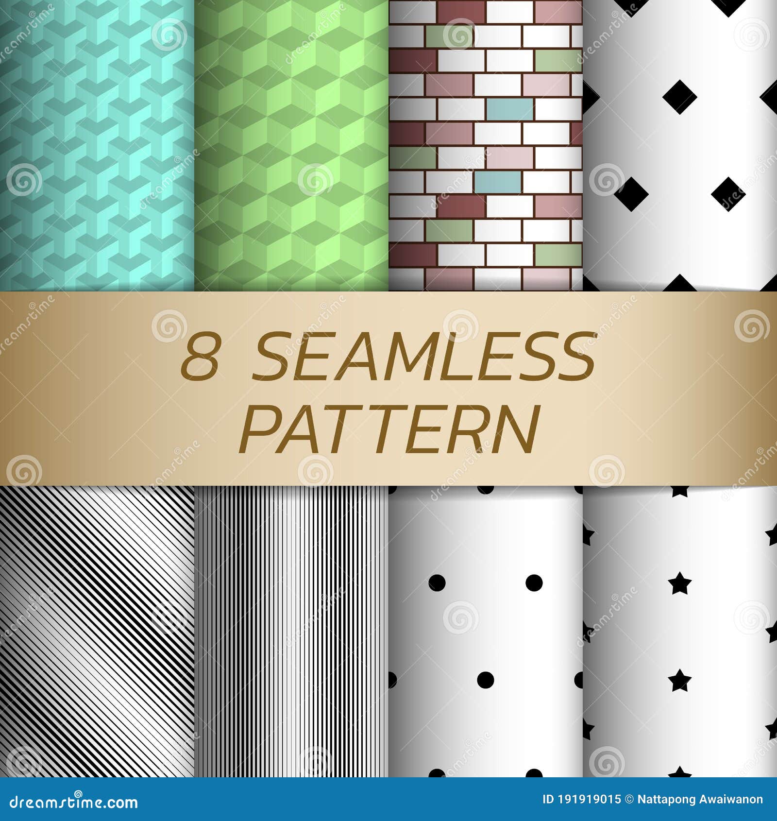 Set of Repeatable Seamless Patterns Graphic Background. Textile ...
