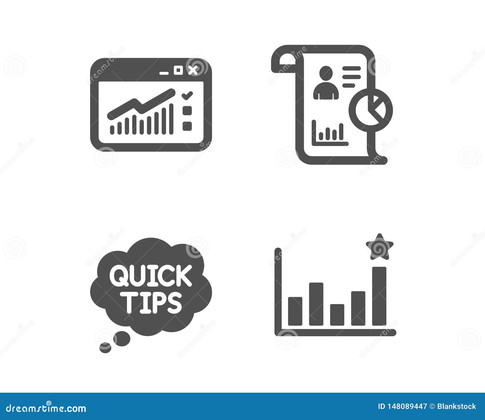 Efficacy, Stats And Diagram Chart Icons. Graph Chart Sign. Vector ...